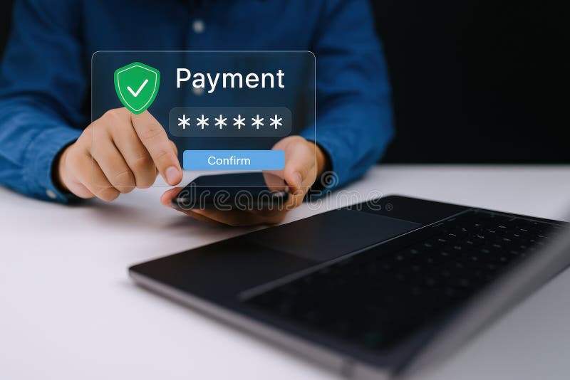 Secure Online Payment Authorization Concept Stock Illustration ...