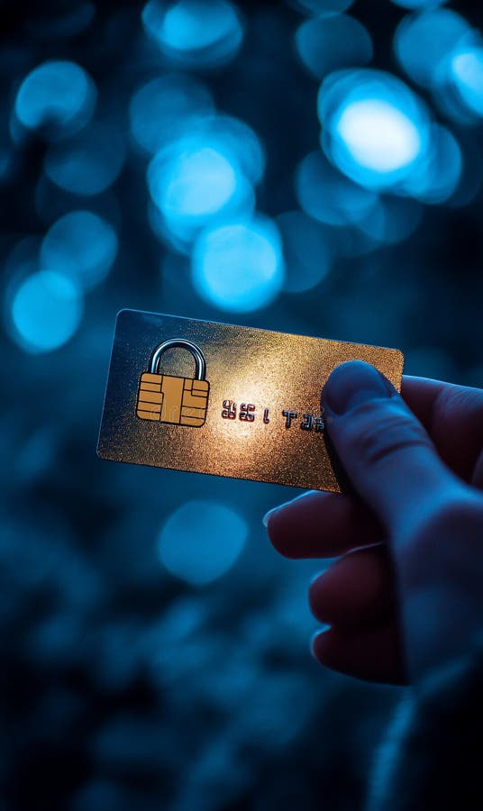 Secure Online Payment, Night Bokeh Stock Illustration - Illustration of ...