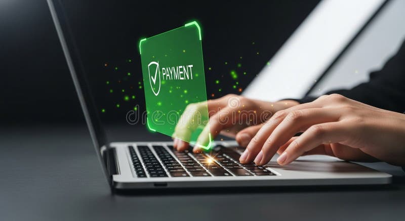 Secure Online Payment Processing Stock Illustration - Illustration of ...
