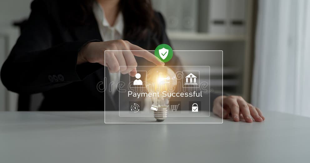 Secure Online Payment Successful Transaction Display Latch Stock ...