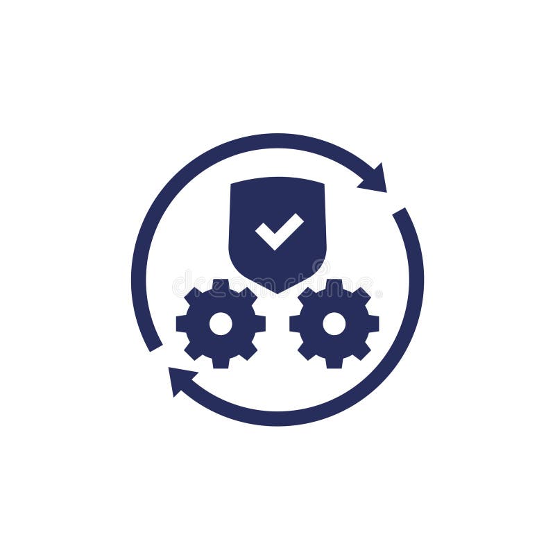 Ok Operation Icon in Flat. Gear with Check Symbol Stock Vector ...