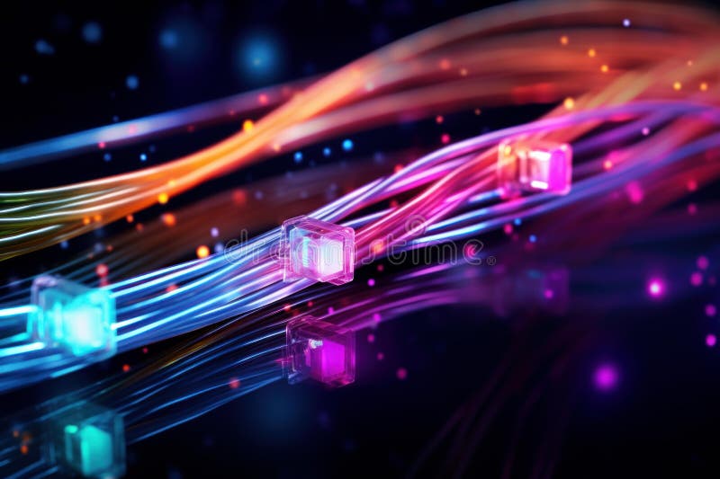 Secure Optic Cable Internet Connection. Generate Ai Stock Image - Image ...
