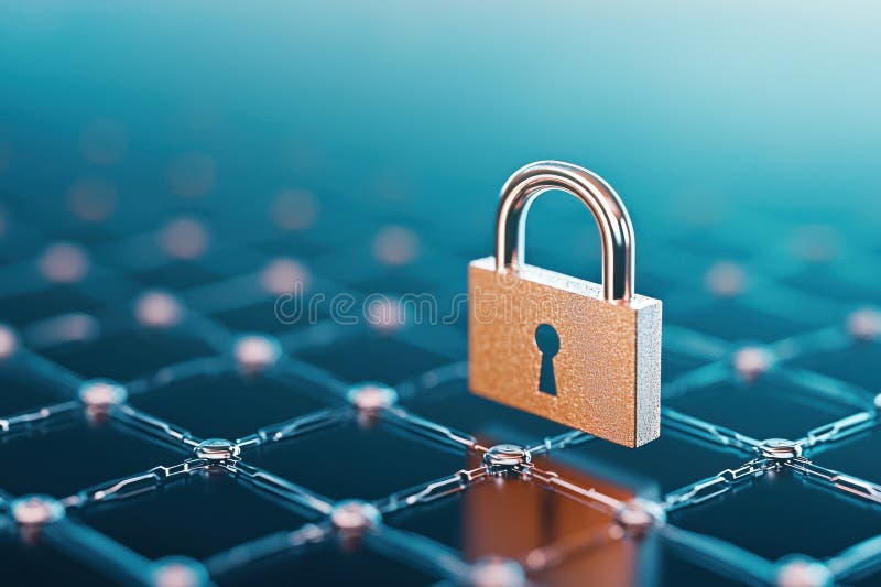 Secure Padlock on Digital Network, Symbolizing Data Protection and ...