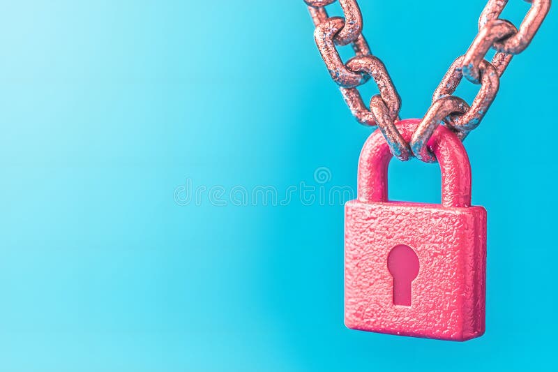 Secure Padlock Hangs from Chain Symbolizing Online Safety and ...