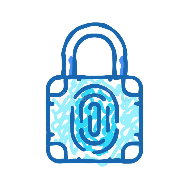 Secure Padlock Icon Doodle Illustration Stock Vector - Illustration of ...