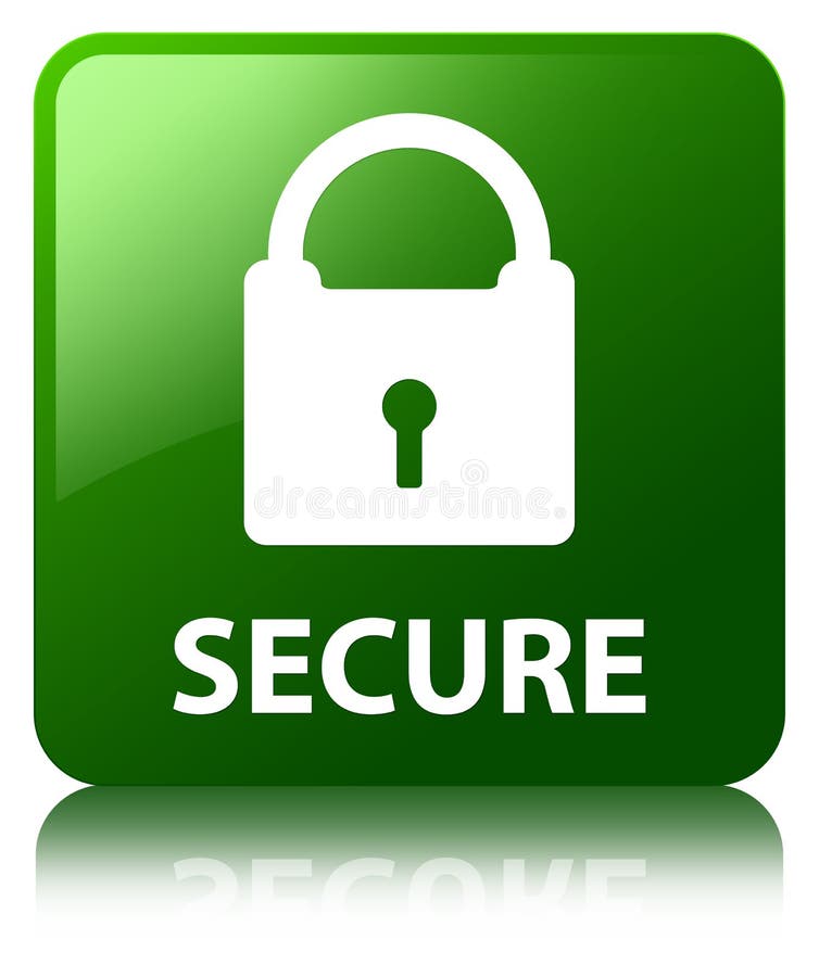 Secure (padlock Icon) Green Square Button Stock Illustration ...