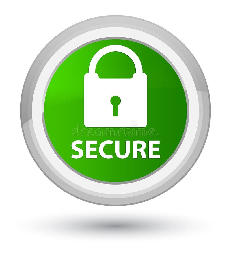 Secure (padlock Icon) Prime Green Round Button Stock Illustration ...