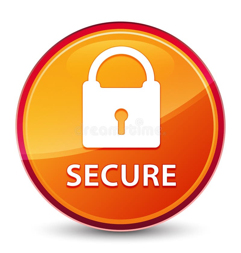 Secure (padlock Icon) Special Glassy Orange Round Button Stock Vector ...