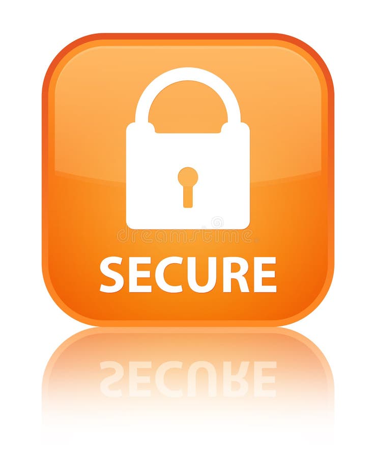 Secure (padlock Icon) Special Orange Square Button Stock Illustration ...