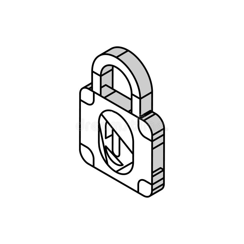 Secure Padlock Isometric Icon Vector Illustration Stock Vector ...
