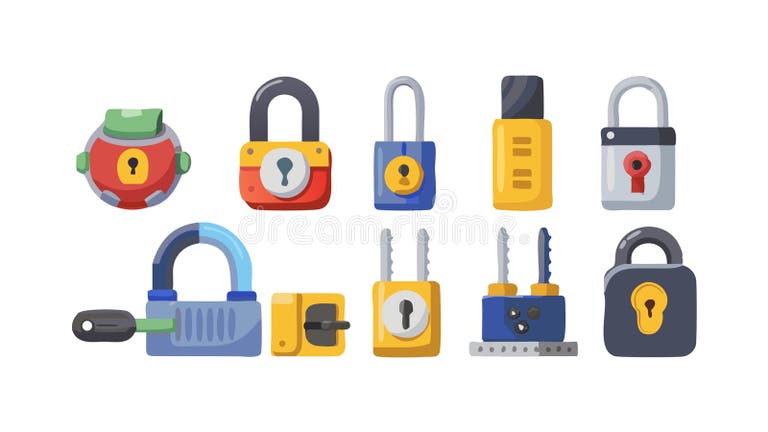 Secure Padlocks Collection, Security Measures, Data Protection, Access ...