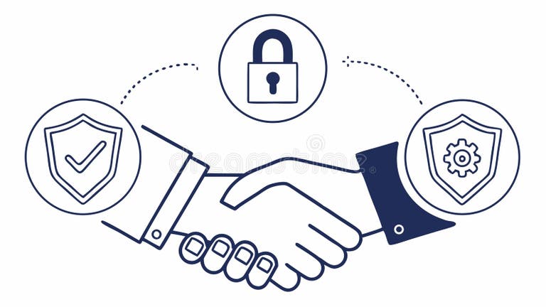 Secure Partnership Handshake Shield Lock Vector, Vector Design ...