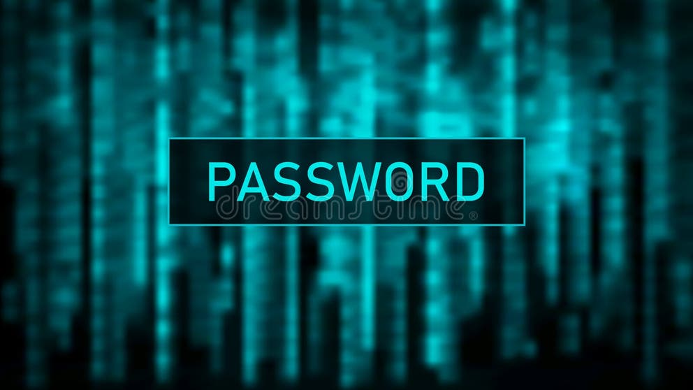 Secure Password. Cyber Attack. Digital Background Green Matrix. Binary ...