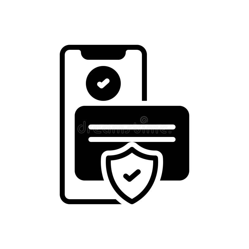 Black Solid Icon for Secure Payment, Secure and Card Stock Illustration ...