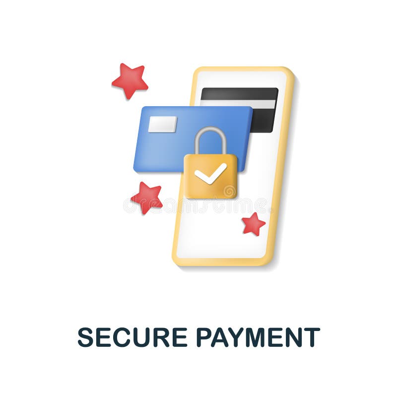 Secure Payment Icon. 3d Illustration from E-commerce Collection Stock ...