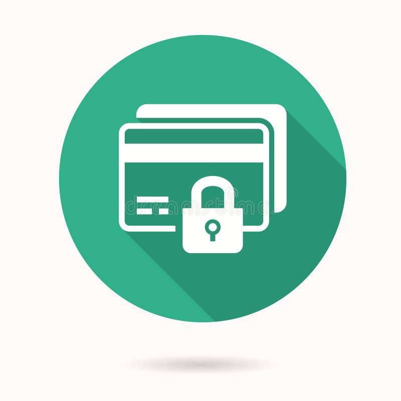 Secure Payment Icon with Long Shadow for Graphic and Web Design. Stock ...