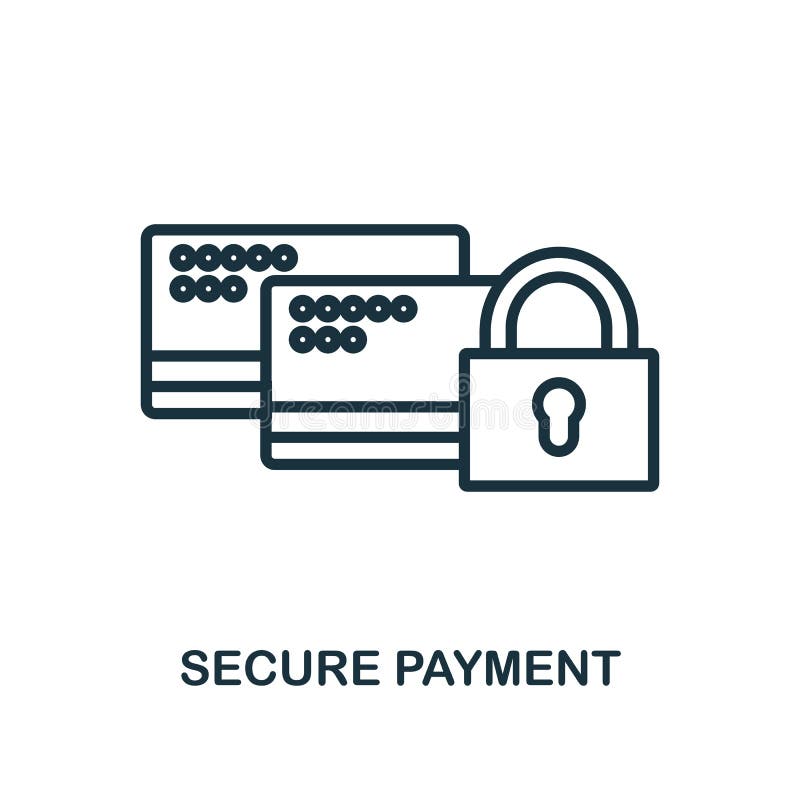 Secure Payment Icon Outline Style. Thin Line Creative Secure Payment ...