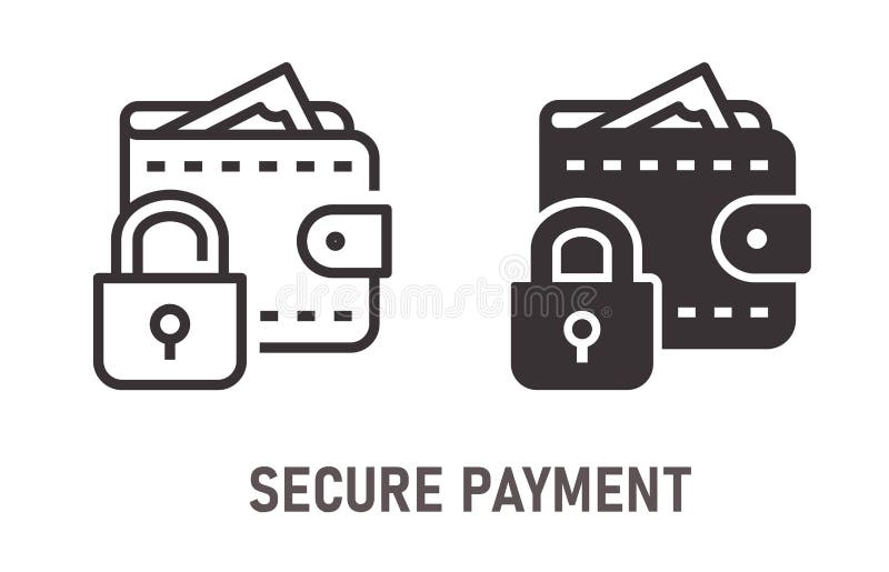 Secure Payment Icon on White Background. Vector Illustration. Stock ...
