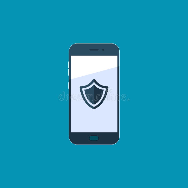 Secure Phone. Vector Security Symbol on Smartphone Screen Stock Photo ...