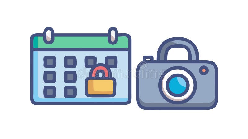 Secure Photo Schedule Icon, Private Event Camera Vector, Vector Design ...