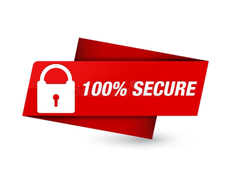 100 Secure Premium Red Tag Sign Stock Illustration - Illustration of ...