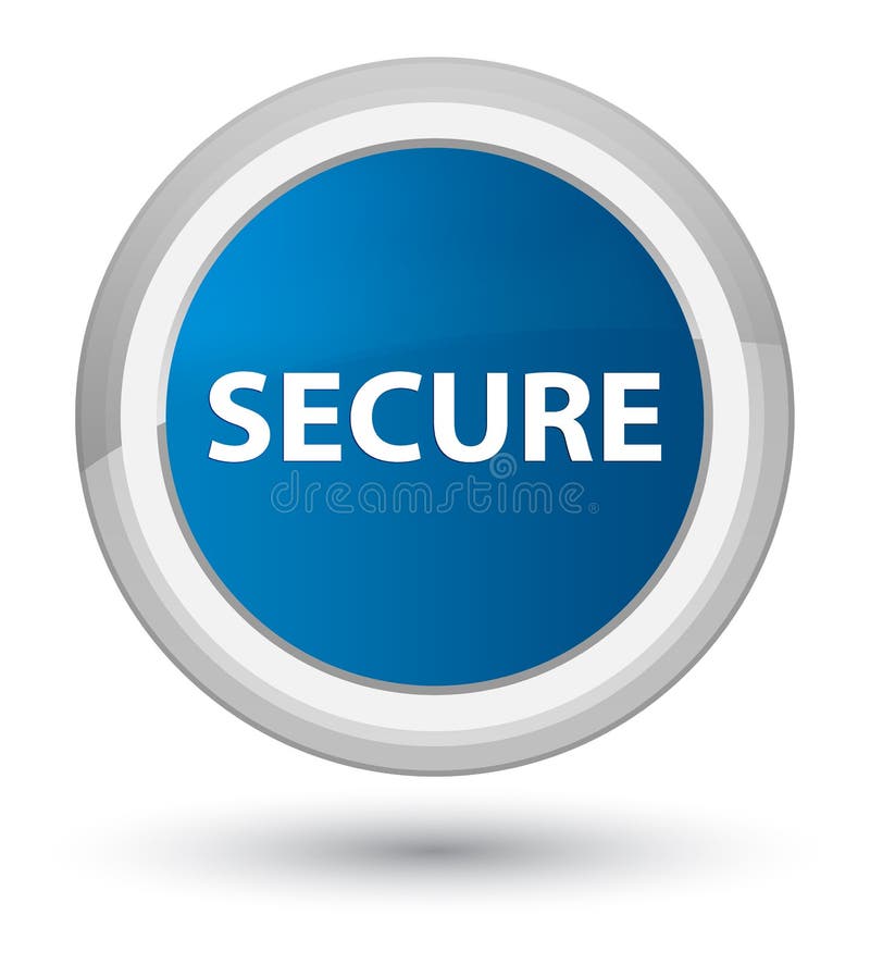Secure Prime Blue Round Button Stock Illustration - Illustration of ...