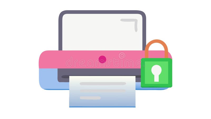 Secure Printer for Confidential Document Output, Vector Design ...