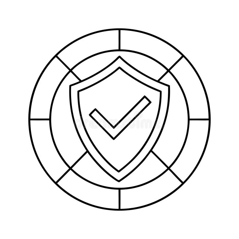 Secure Protection Icon with Checkmark Stock Vector - Illustration of ...