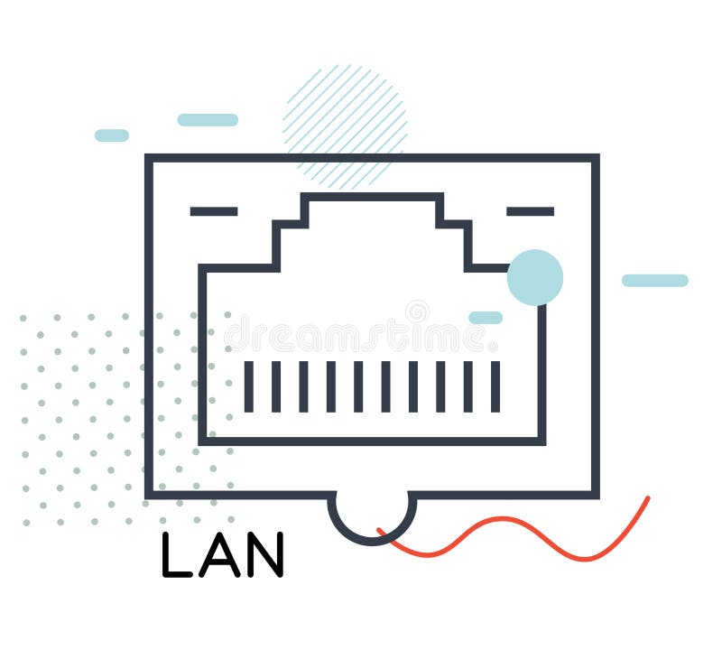 Secure Protection - Local Area Network - LAN Icon - Stock Illustration ...