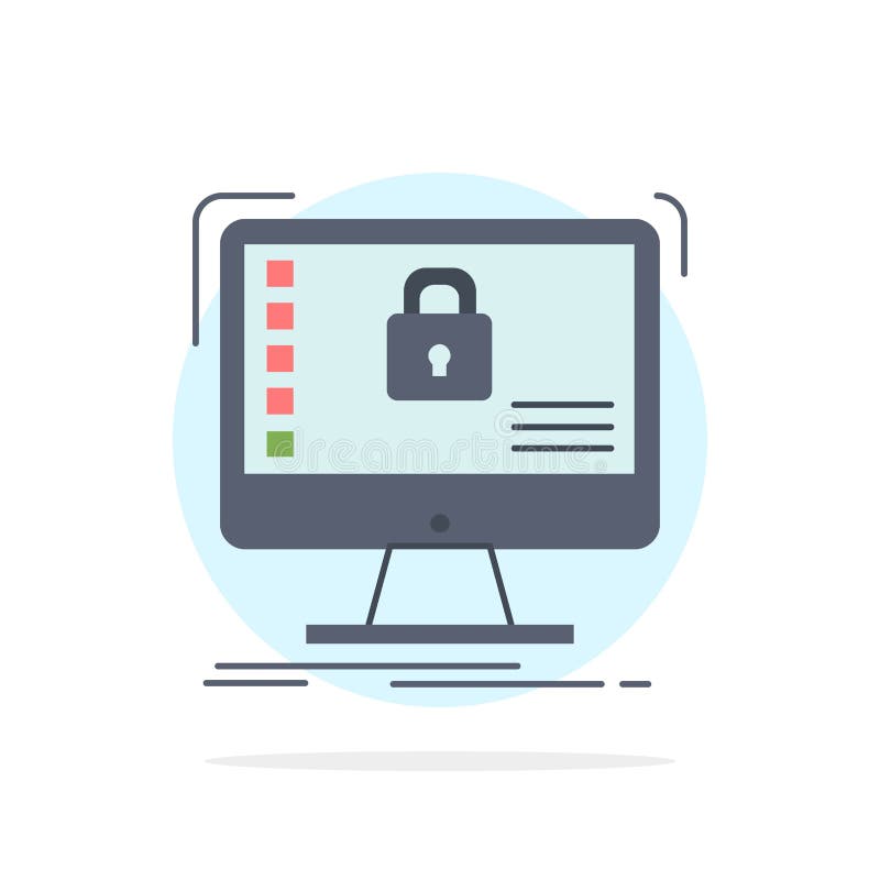 Secure, Protection, Safe, System, Data Flat Color Icon Vector Stock ...