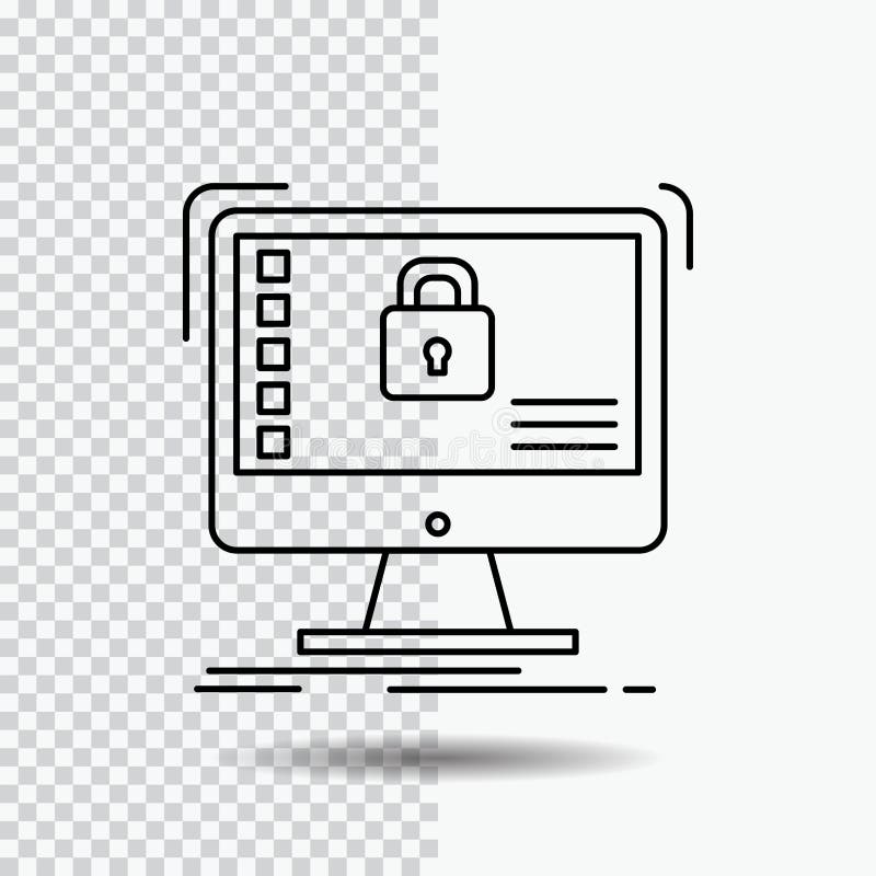 Secure, Protection, Safe, System, Data Line Icon on Transparent ...