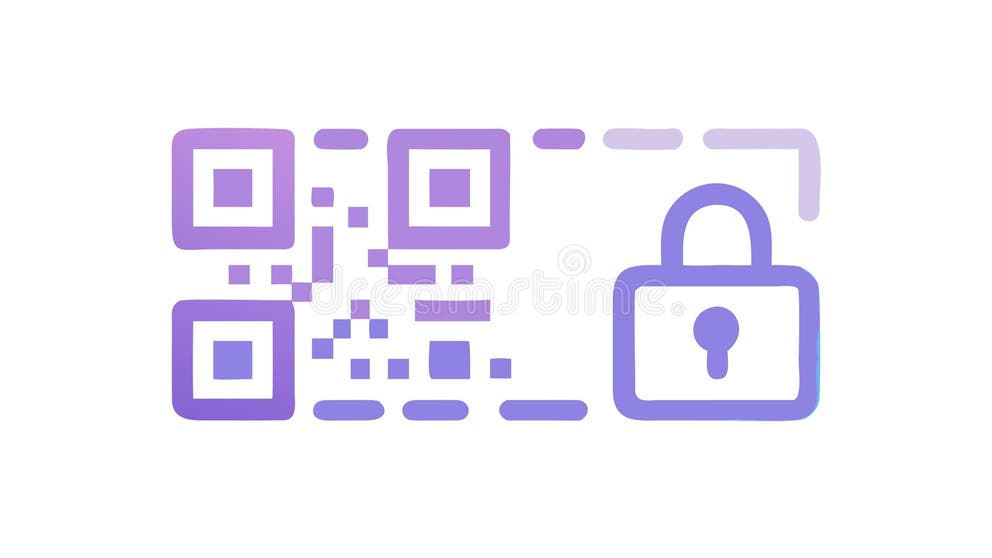Secure QR Code with Lock Icon Vector for Data Protection, Vector Design ...