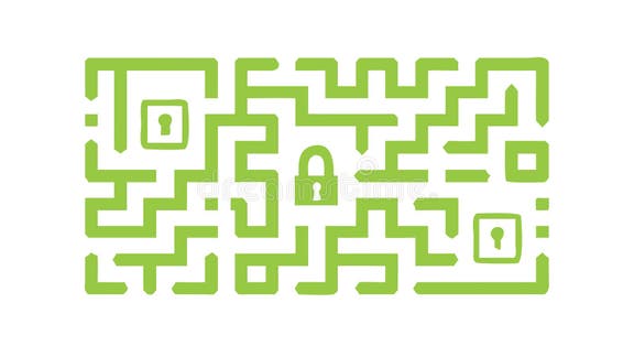 Secure QR Code Style Maze. Modern Data Protection, Vector Design ...