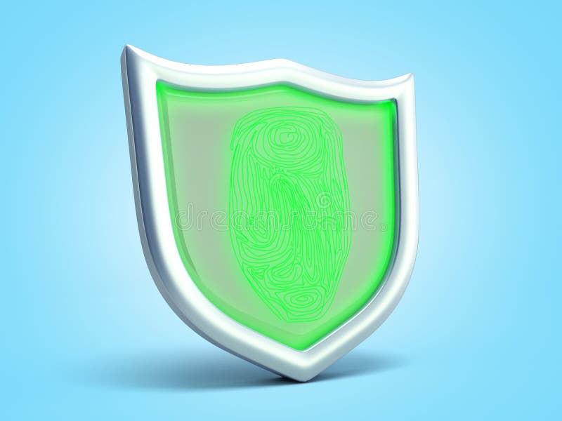 Secure Resource Concept Safety Sign 3d Render on Blue Gradient Stock ...