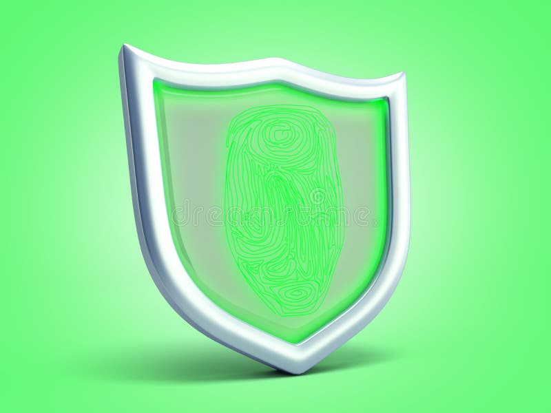 Secure Resource Concept Safety Sign 3d Render on Green Gradient Stock ...
