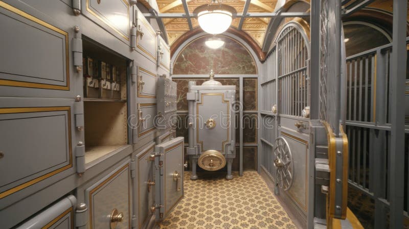 Secure safe deposit boxes stock illustration. Illustration of deposit ...