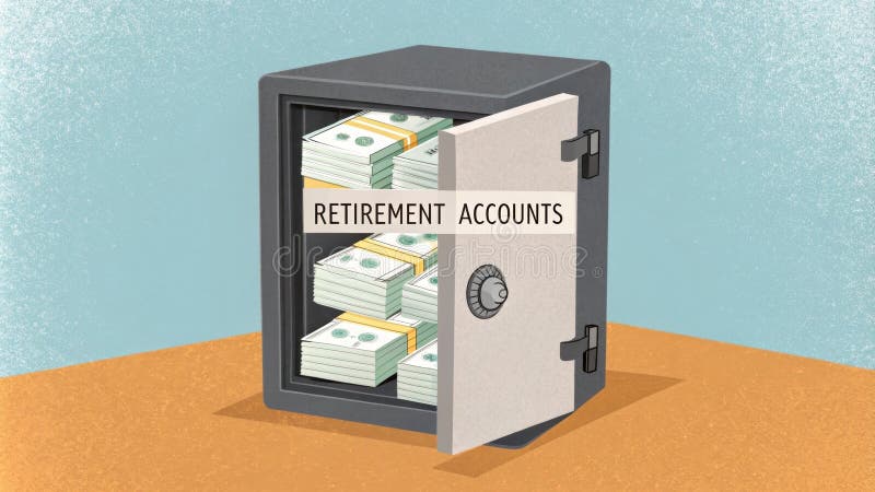 Secure Safe a Safe Filled with Documents Labeled Retirement Accounts ...