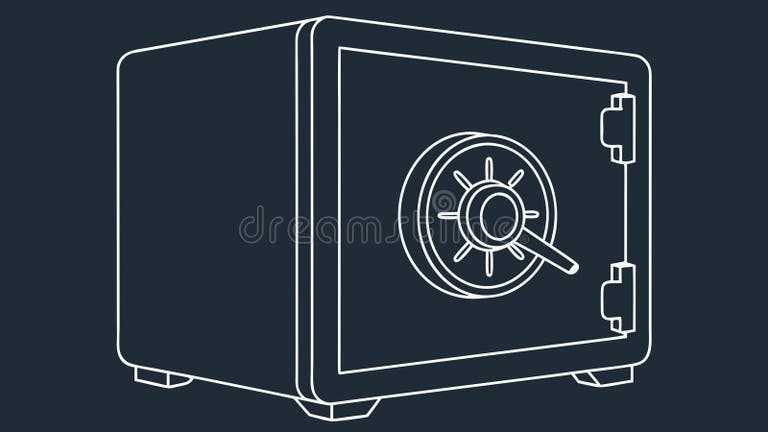 Secure Safe or Vault, Protection of Valuables and Assets. Vector Design ...