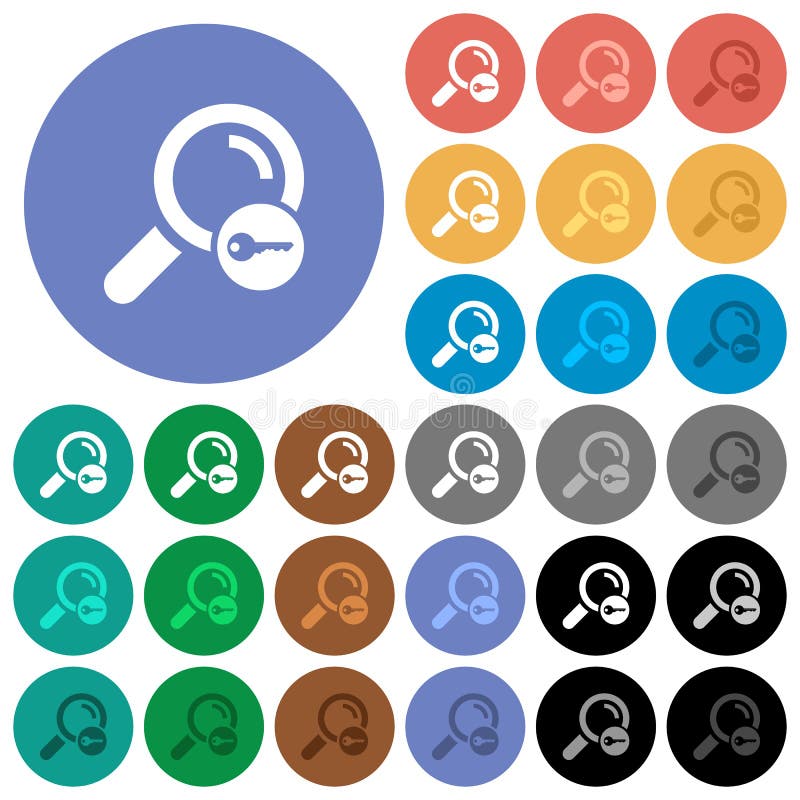 Secure Search Round Flat Multi Colored Icons Stock Vector ...