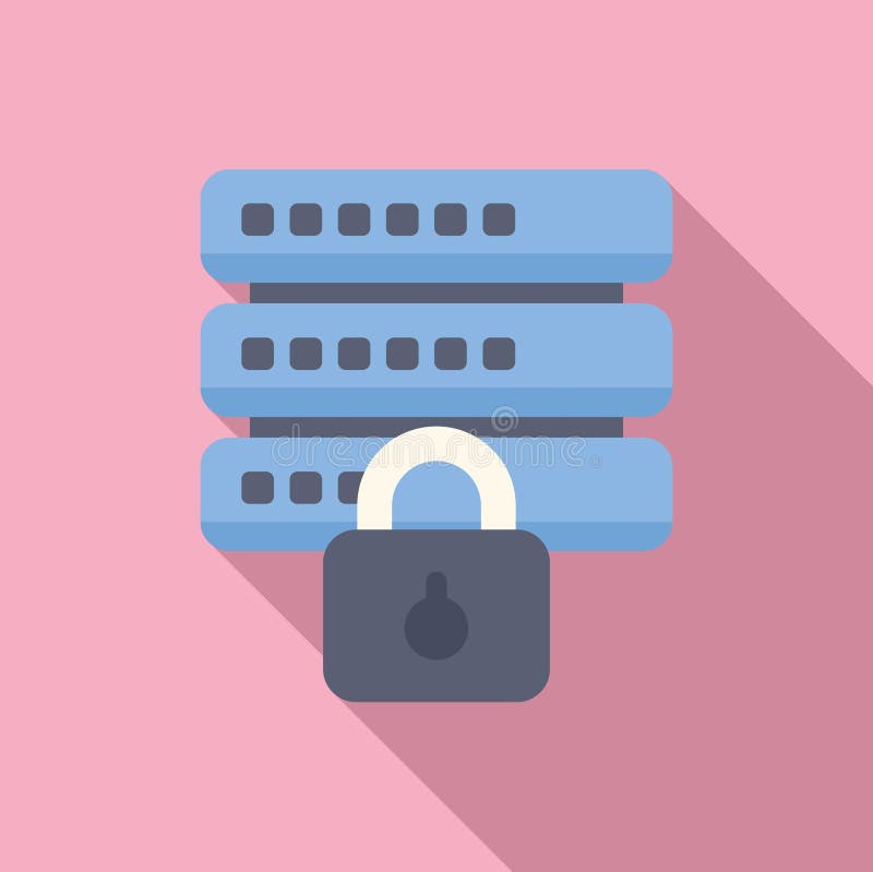 Secure Server Database Protecting Important Data with Lock Symbol Stock ...
