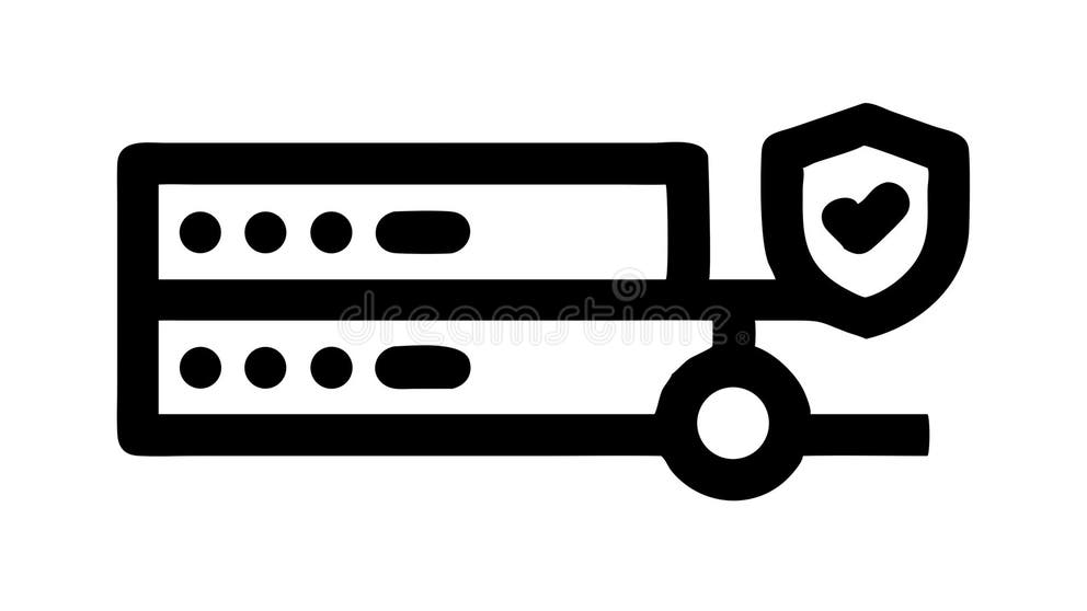 Secure Server Icon with a Shield for Database and Hosting Security ...