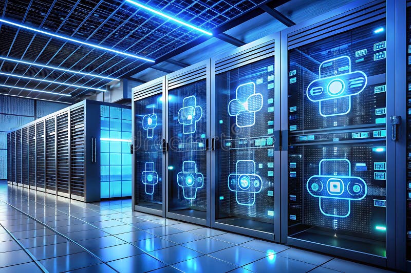 A Secure Server Room with Multiple Layers of Protection Stock ...