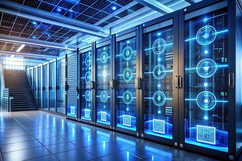 A Secure Server Room with Multiple Layers of Protection Stock ...