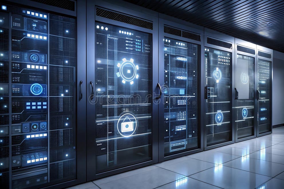 A Secure Server Room with Multiple Layers of Protection Stock ...