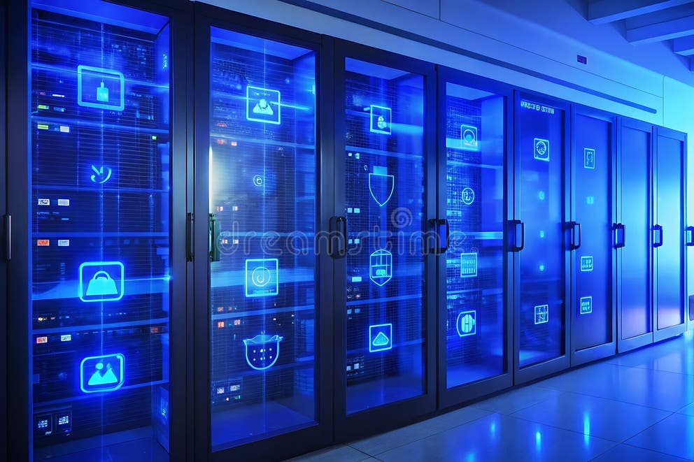 A Secure Server Room with Multiple Layers of Protection Stock ...