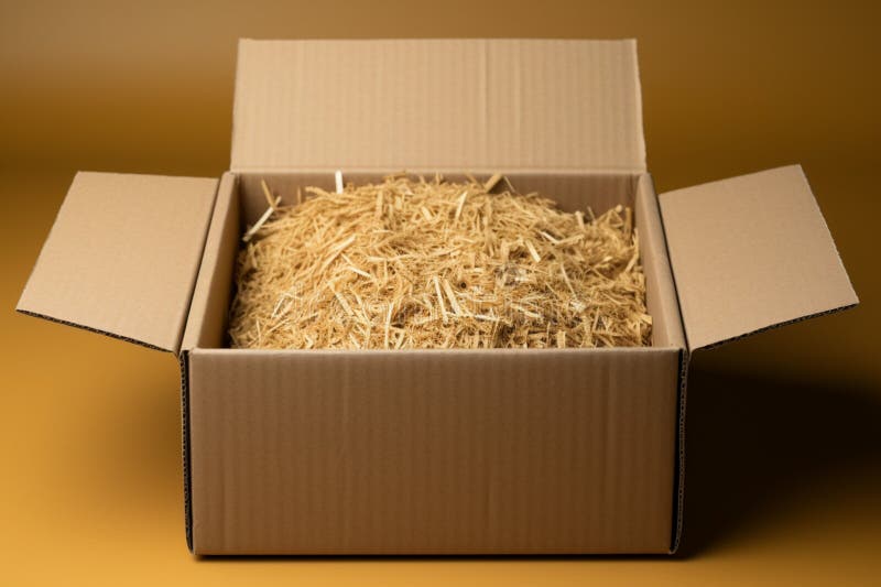 Secure Shipping Open Corrugated Box with Sawdust, Ready for ...