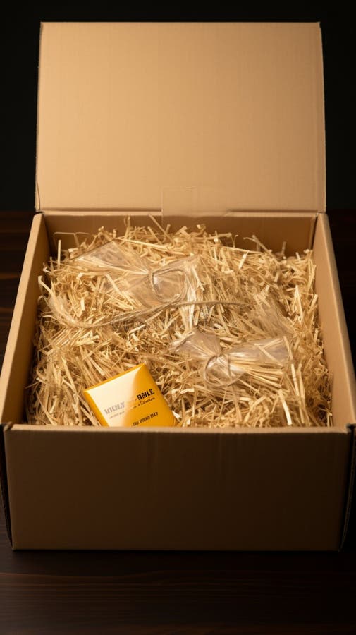Secure Shipping Open Corrugated Box with Sawdust, Ready for ...