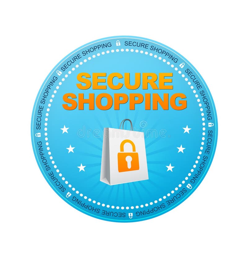 Secure Shopping Icon Symbol Stock Illustration - Illustration of cash, protection: 8389110