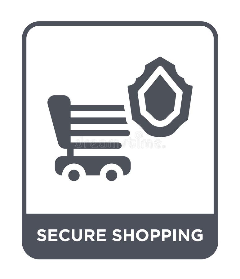 Secure Shopping Icon in Trendy Design Style. Secure Shopping Icon ...