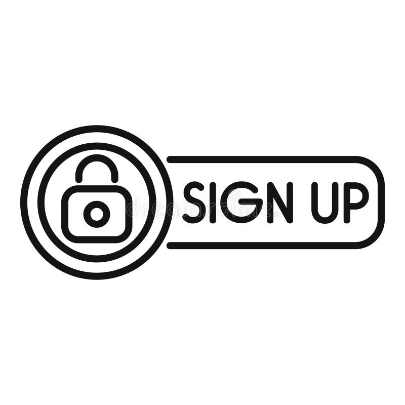 Secure Sign Up Button with Lock Icon for Website Stock Illustration ...